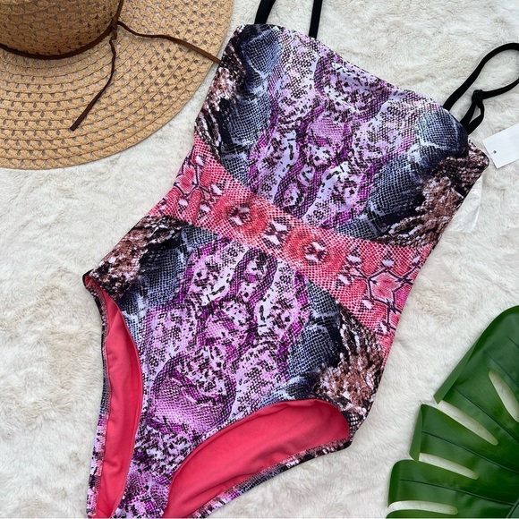 Bar III | Swim | Bar Iii Mixed Messages Snake Skin One Piece Swimsuit ...